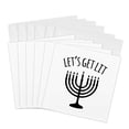 3drose, Lets Get Lit with a Menorah. Black Lettering on a White ...