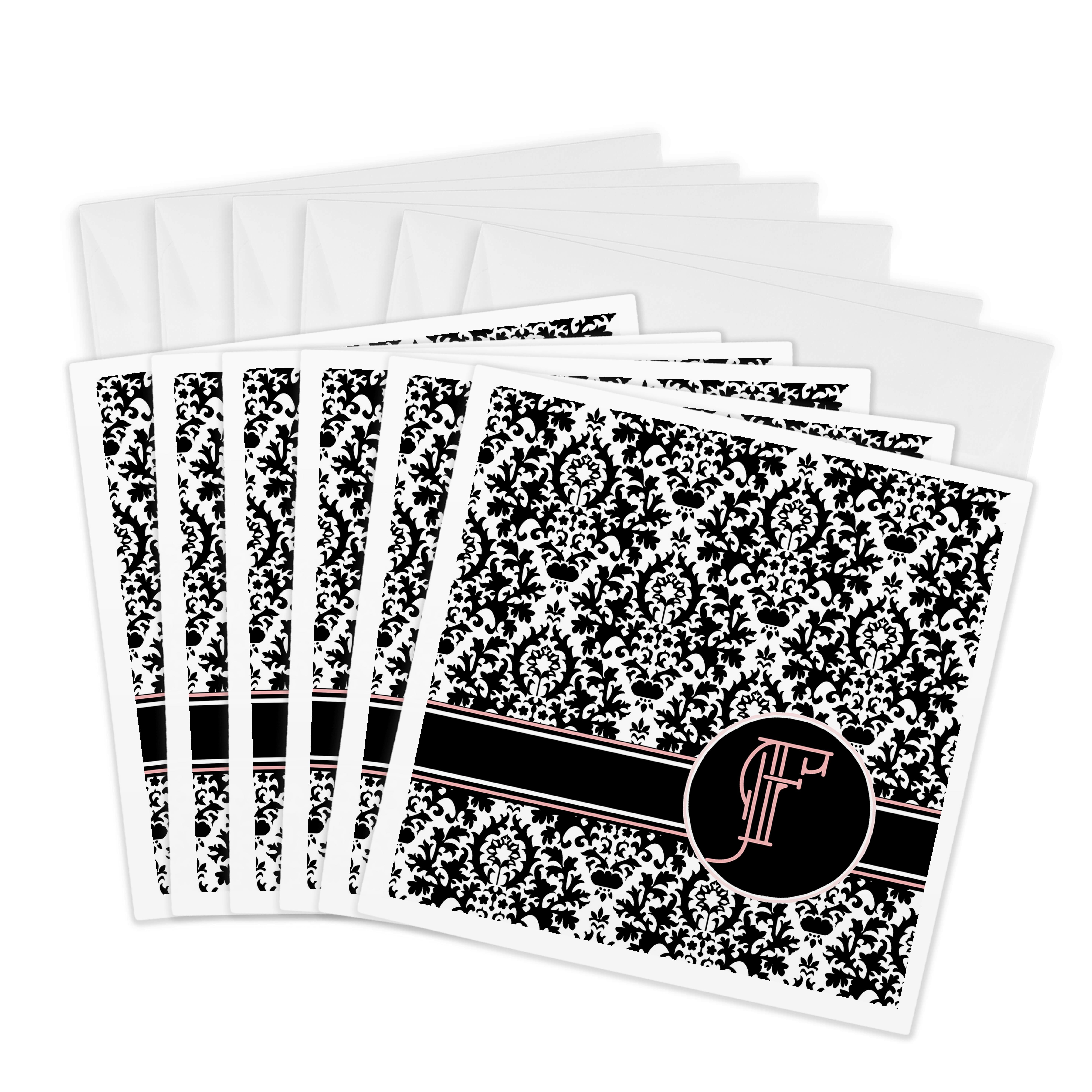3drose, Letter F Personal Monogrammed Damask Pattern-personalized ...