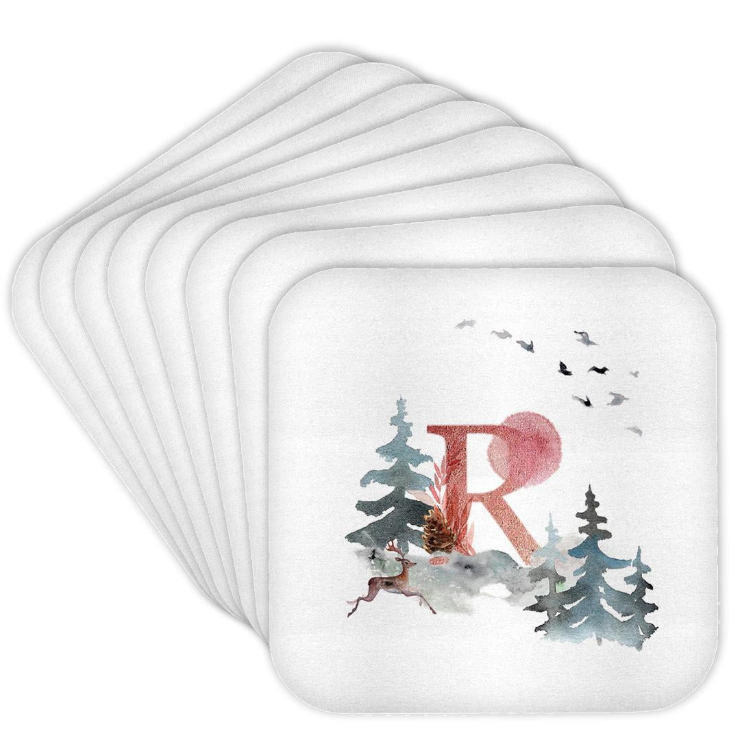 3drose, Letter R Personal Wood Animal Watercolor Monogram Personalized ...