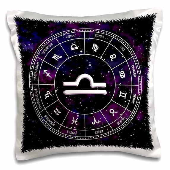 3drose, Libra Zodiac Sign Stylish Astrology Gift. White Stars, Purple ...
