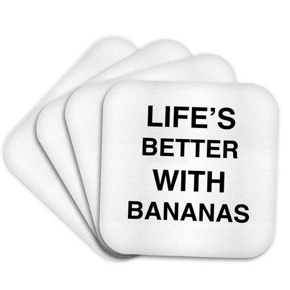 3drose, Lifes Better with Bananas. Bold Black Lettering on White ...