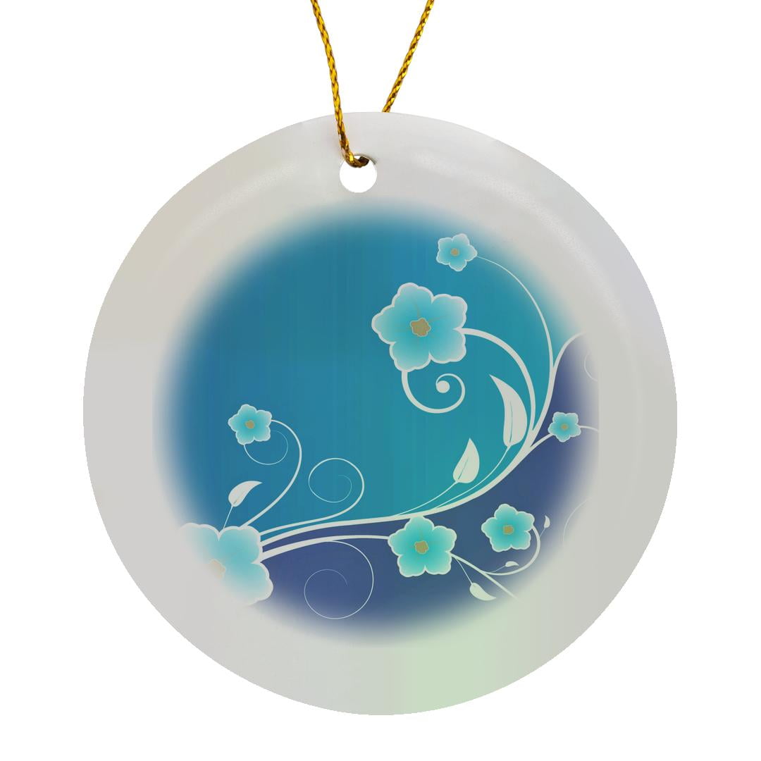 3drose, Light Blue and Periwinkle Flowers and Flourish, Circle ...