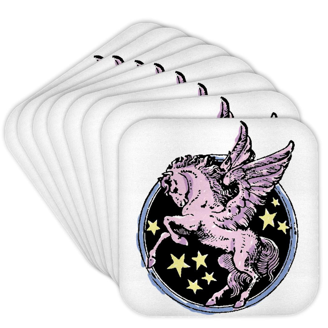 3drose, Light Purple Winged Horse Pegasus with Star Background, Set of ...
