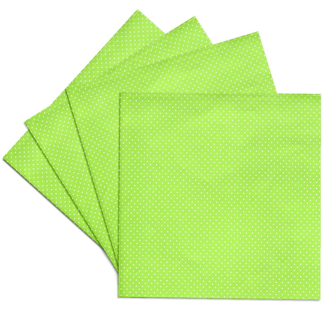 3drose, Lime Green with White Dots, Set of 4 Ceramic Tile Coasters ...