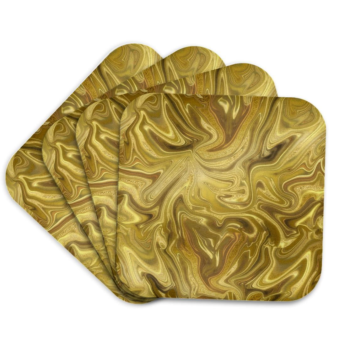 3drose, Liquid Gold and Glitter Luxury Surface, Set of 4 Coasters ...