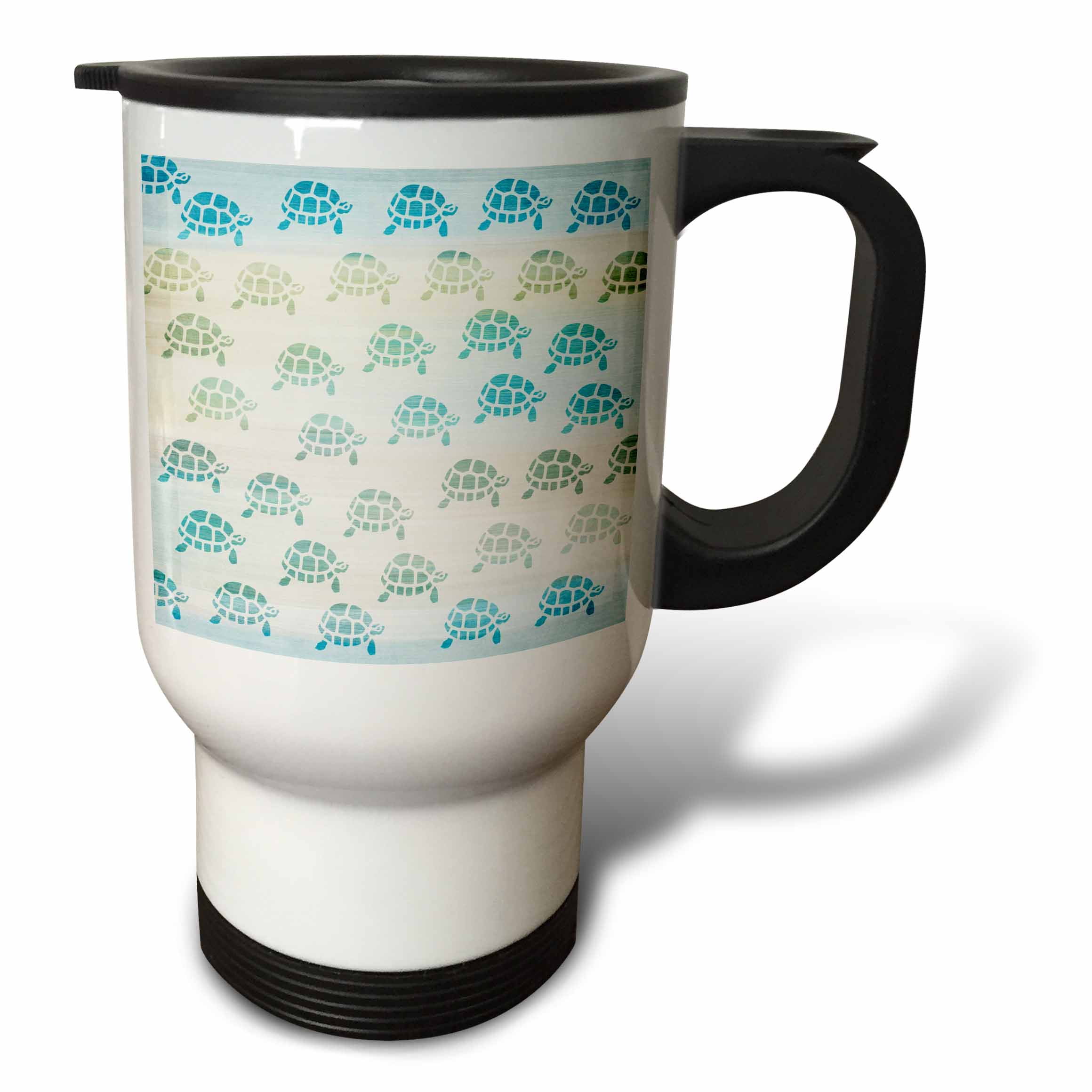 3drose, Little Aqua Turtles Animal Art, 14oz Stainless Steel Travel Mug ...