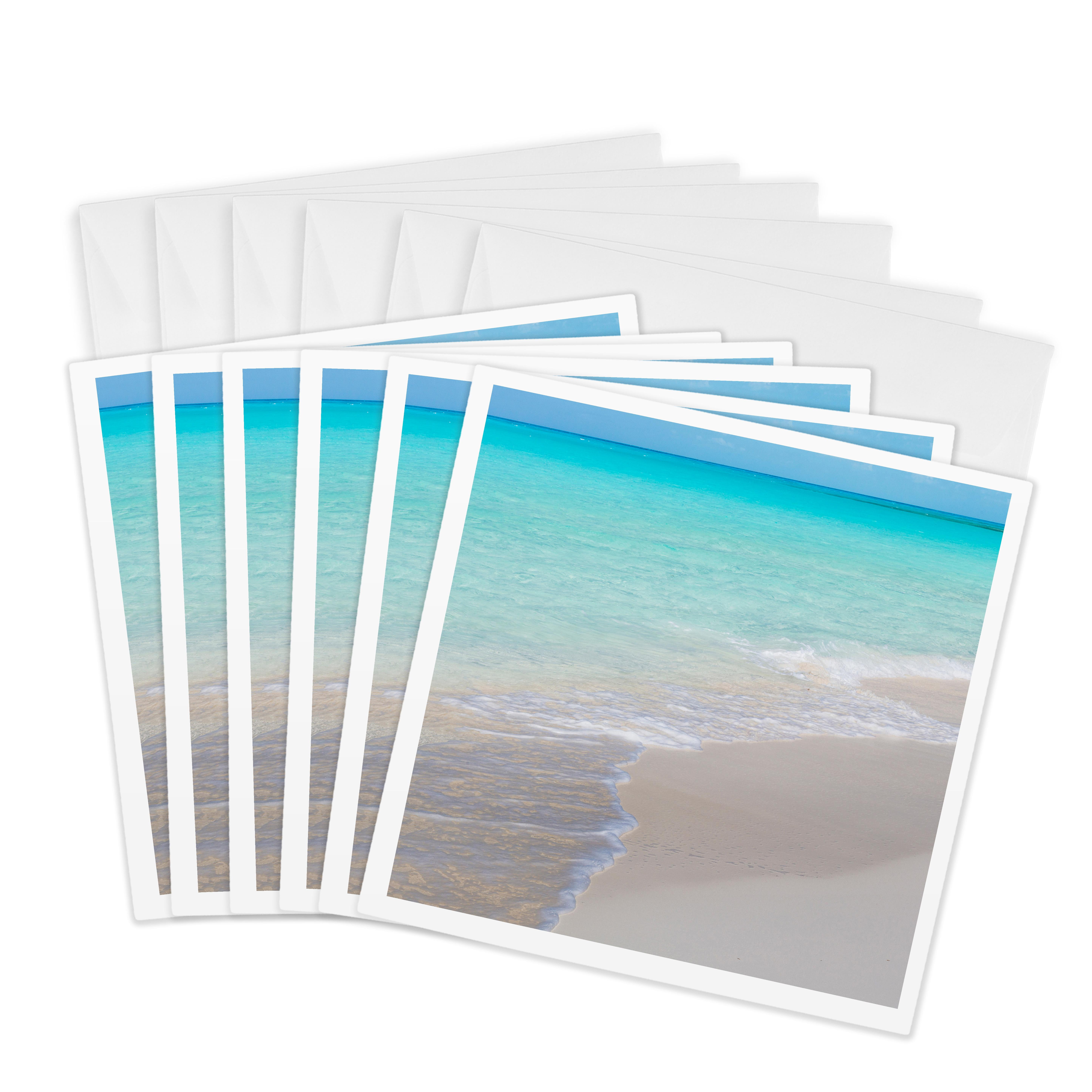 3drose, Little Exuma Island. Ocean Surf and Beach., 6 Greeting Cards ...