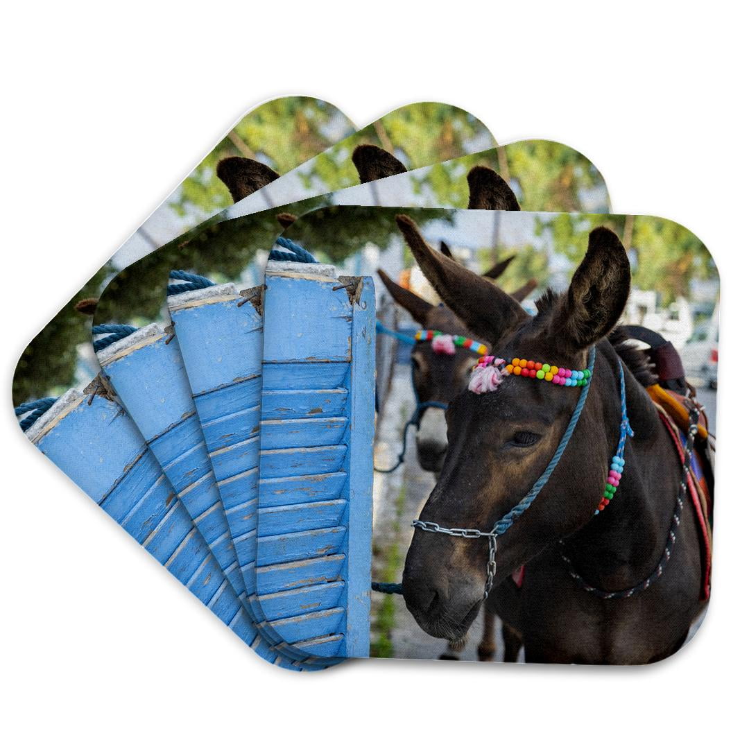 3drose, Local Donkeys Tied up in Pyrgos, Santorini, Greece., Set of 4 ...