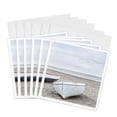 3drose, Lonely Rowing Boats on a Calm Beach, 6 Greeting Cards with ...