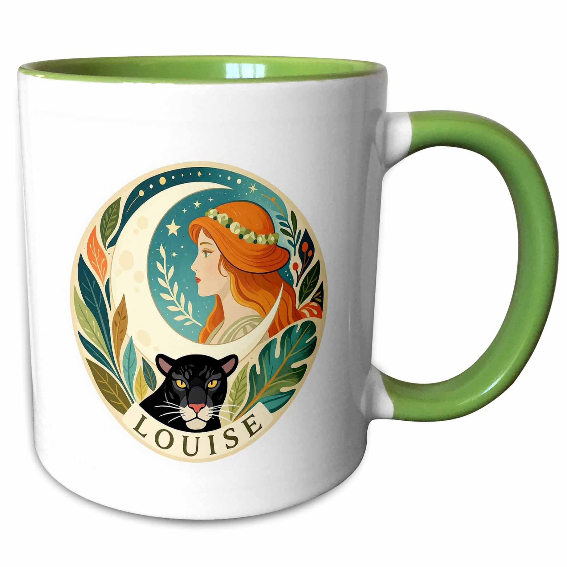 3drose, Louise Female Name, Moon, Woman, Black Panther Head. Gift for a ...