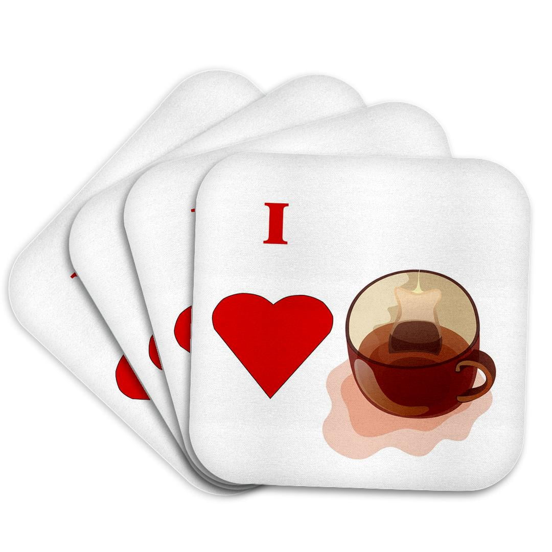 3drose, Love a Cup of Tea, Set of 4 Coasters - Soft - Walmart.com