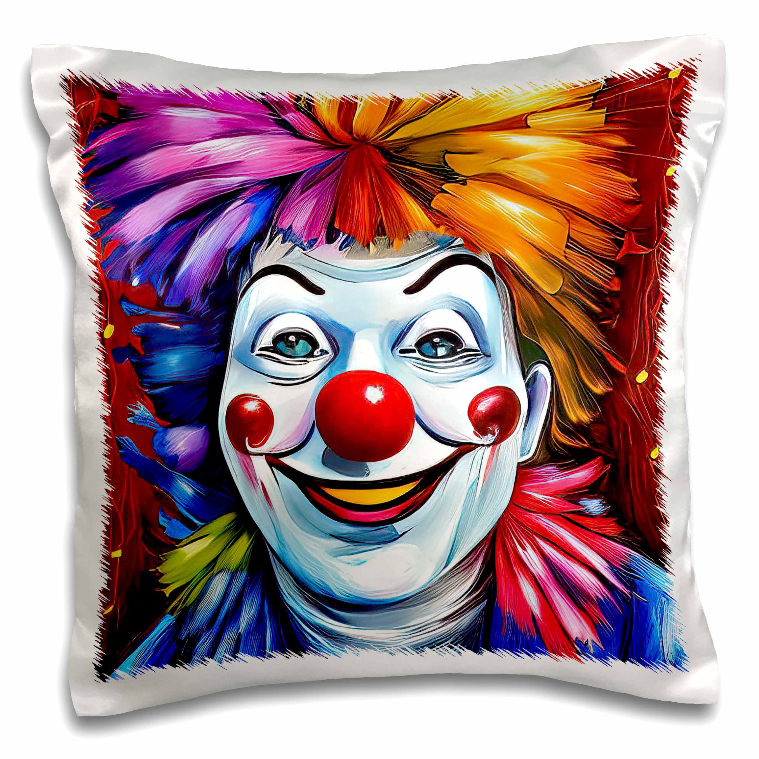 3drose, Lovely and Attractive Clown with Red Nose and Colorful Mane ...