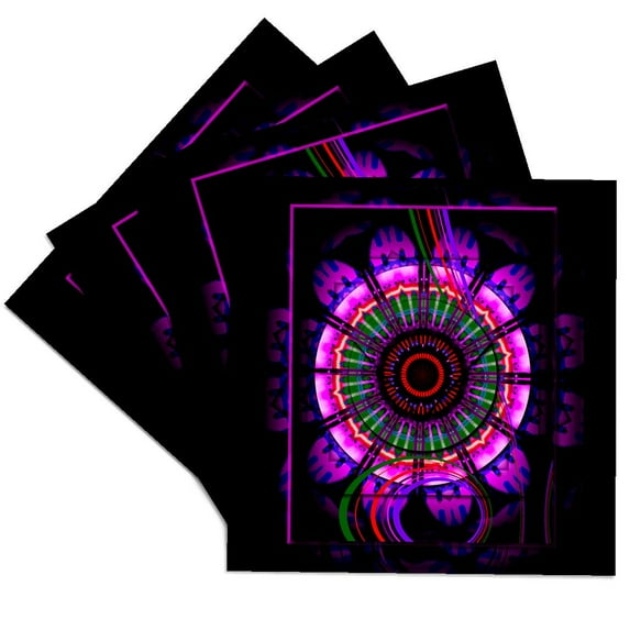 3drose, Mandala 6 Glowing Blue Red Black Meditation Harmony Balance ...
