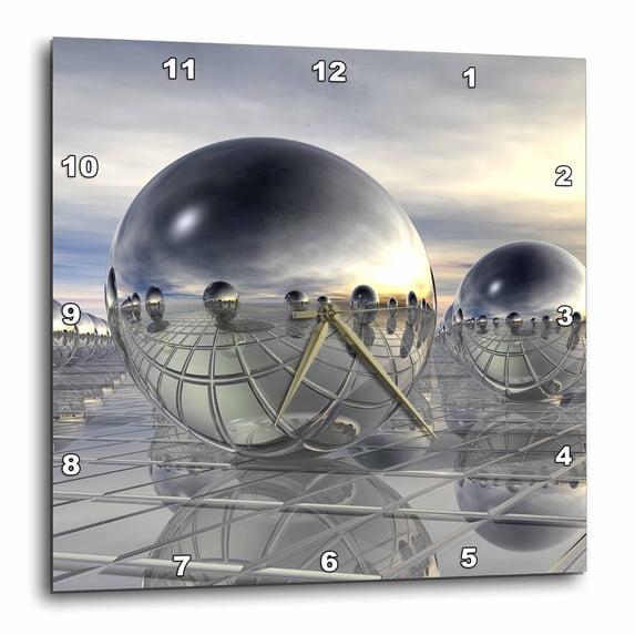 3drose, Many Geometric Silver Spheres on Metal Surface with Reflections ...