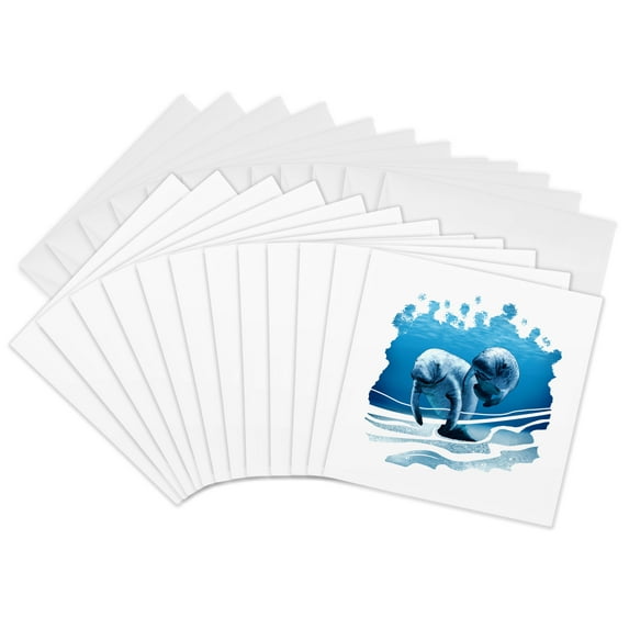 3drose, Marine Animal Art of Two Manatees, Sea Cows, or Chubby Mermaids ...