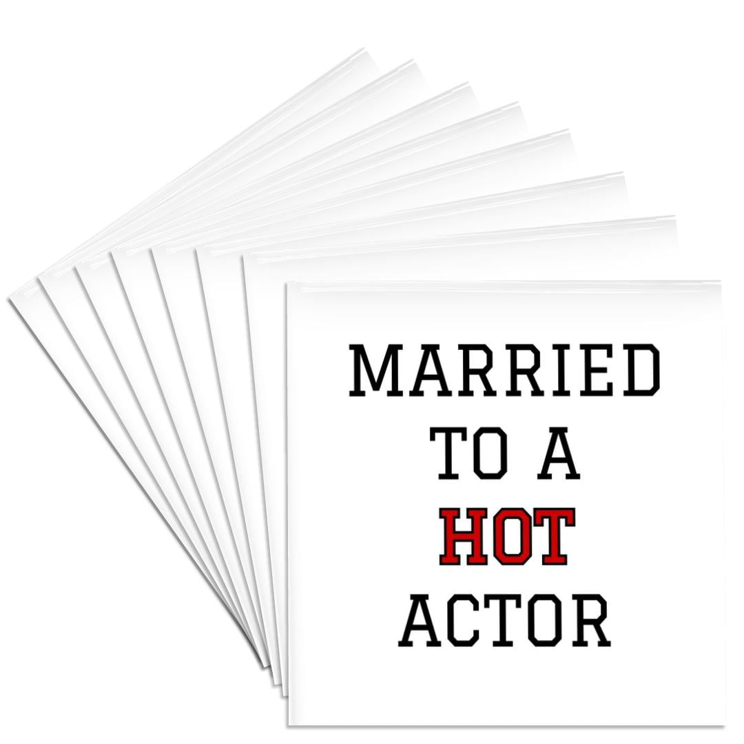 3drose, Married to a Hot Actor Typography Design, Set of 8 Ceramic Tile ...