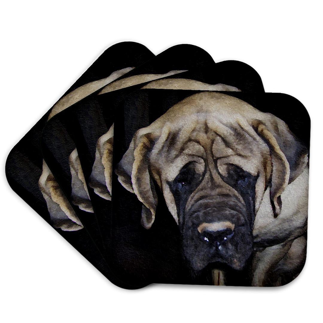 3drose, Mastiff Oil Painting, Set of 4 Coasters - Cork - Walmart.com