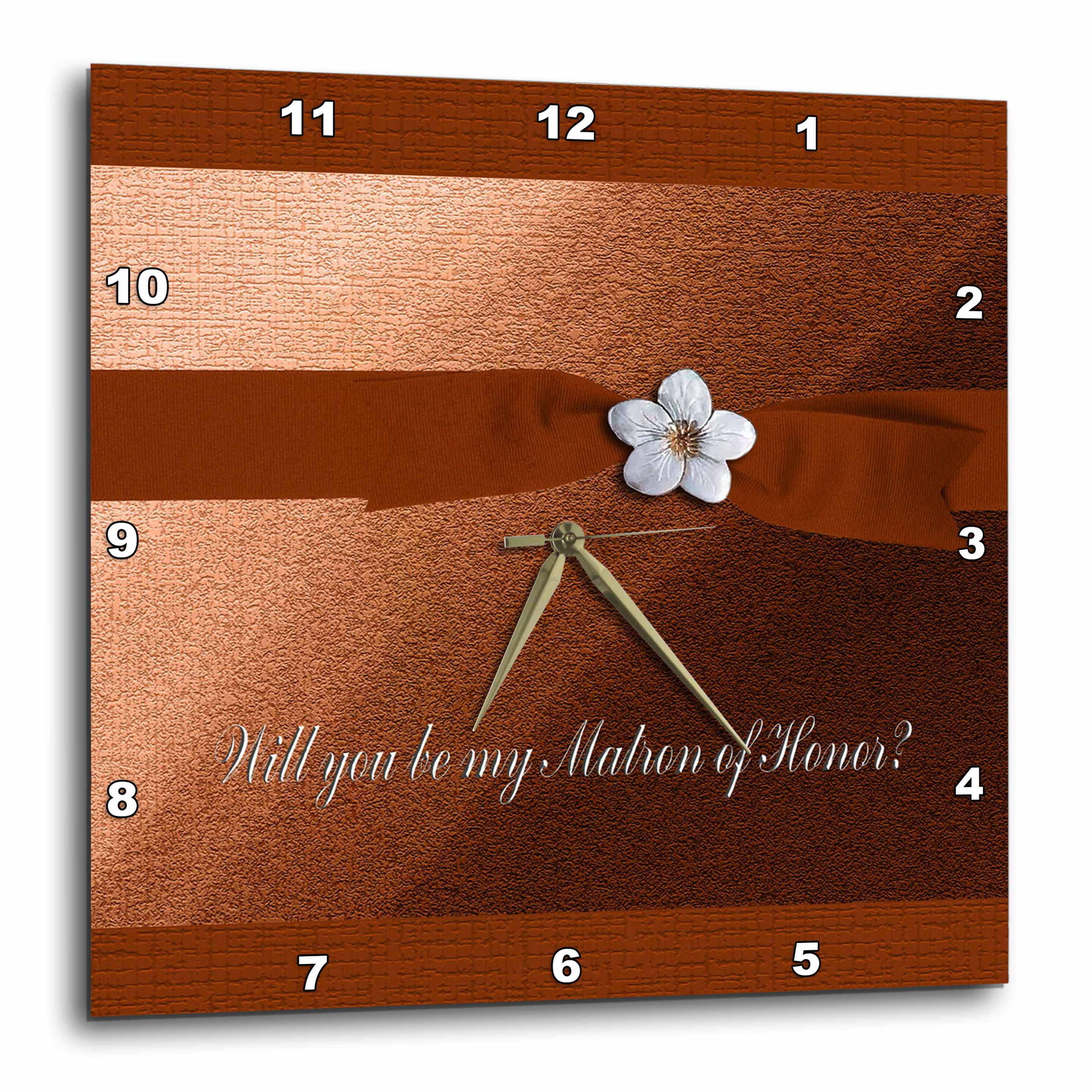 3drose, Matron of Honor Request, Autumn Orange Ribbon with Flower on ...
