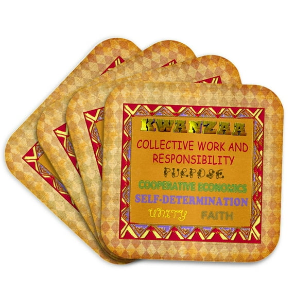 3drose, Meaning of Kwanzaa, English, Orange, Green, Yellow, Purple, Red ...