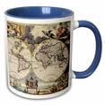 3drose, Medieval Colorful Geographical Map of Earth, Two Hemispheres ...