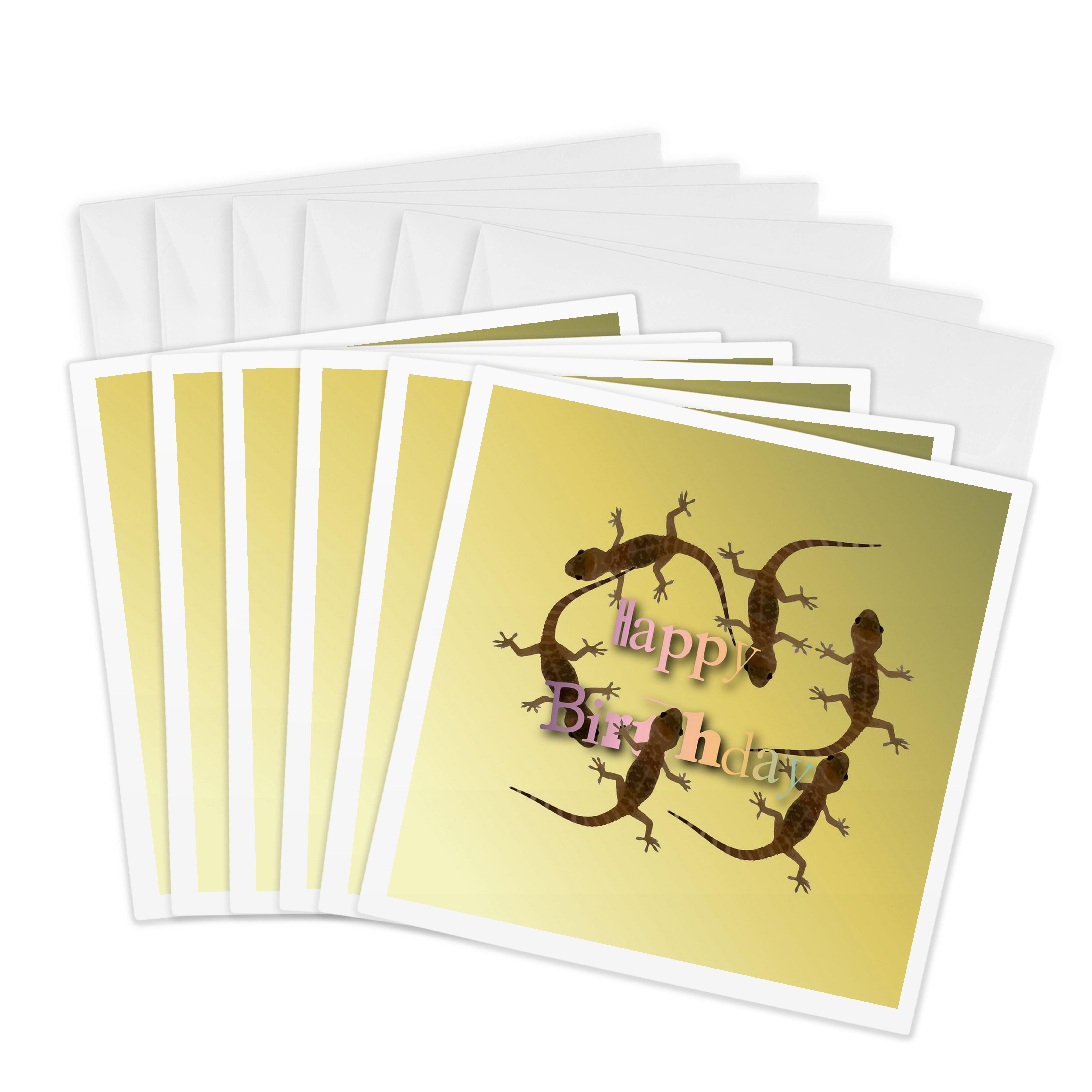 3drose, Mediterranean House Gecko Vector Happy Birthday Greeting, 6 ...