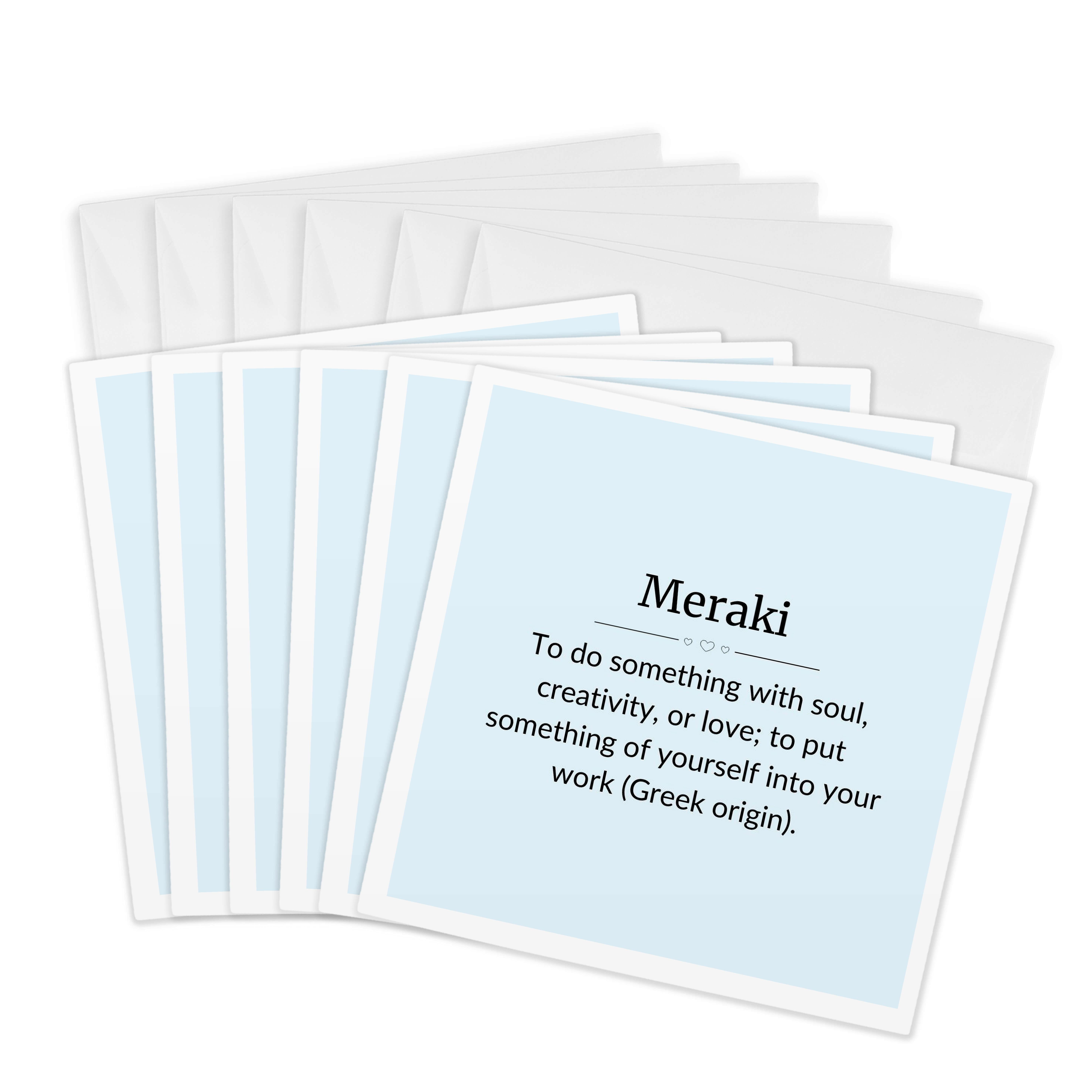3drose, Meraki and Its Meaning Typography, 6 Greeting Cards with ...