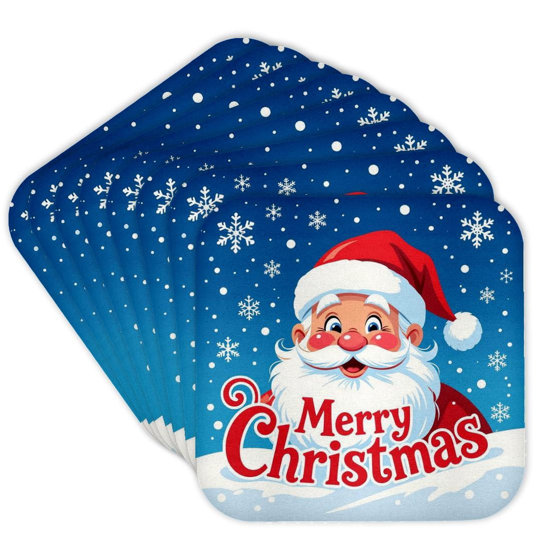 3drose, Merry Christmas Text and a Cartoon Santa. Snow and Snowflakes ...