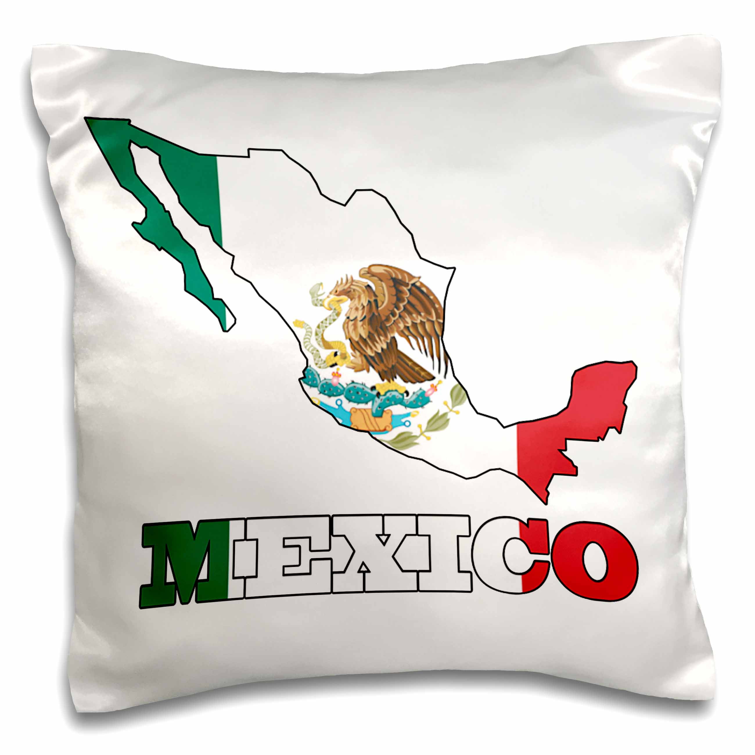 3drose, Mexican Flag in the Outline Map and Letters for Mexico., 16x16 ...