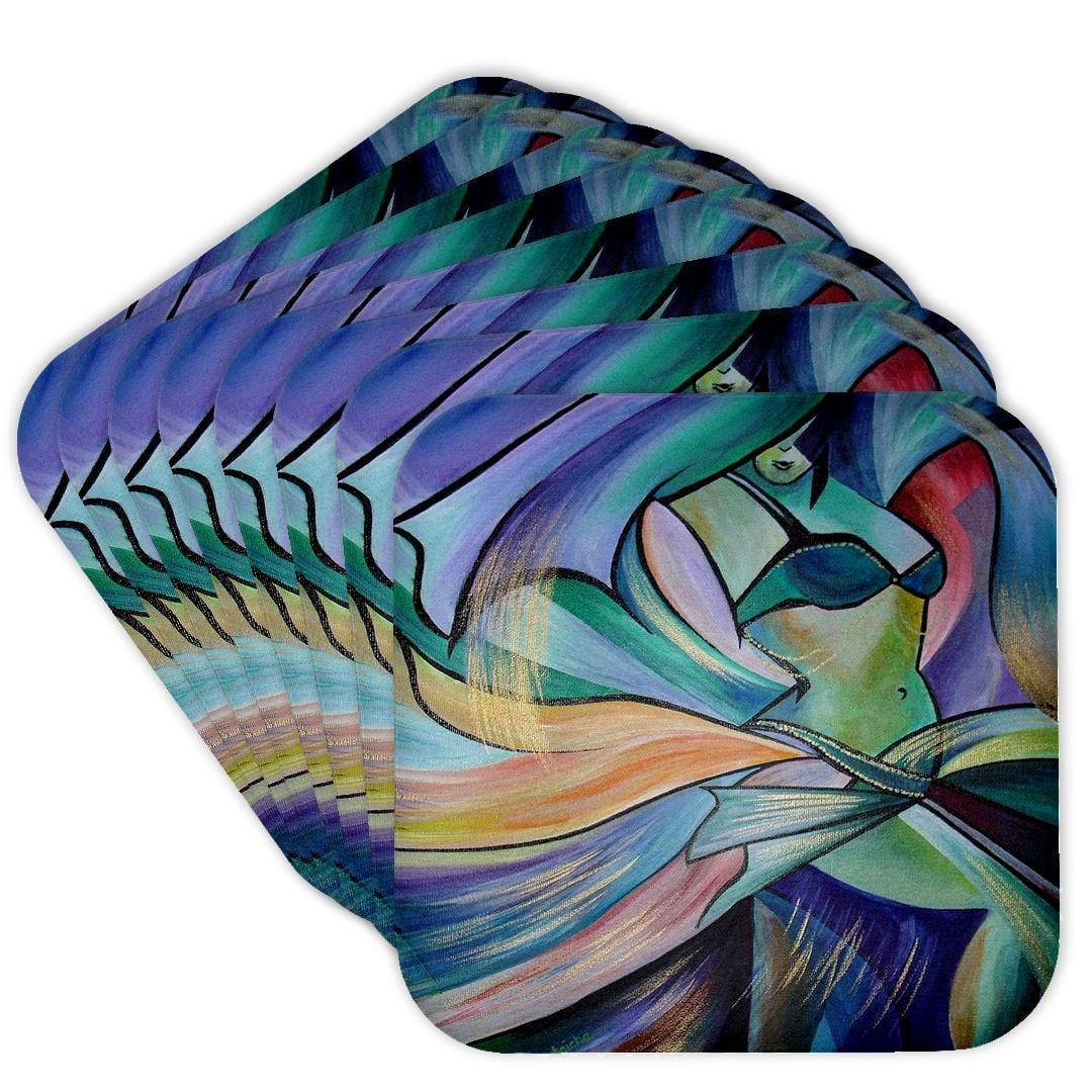 3drose, Middle Eastern Belly Dancer with Pastel Veils, Set of 8 ...