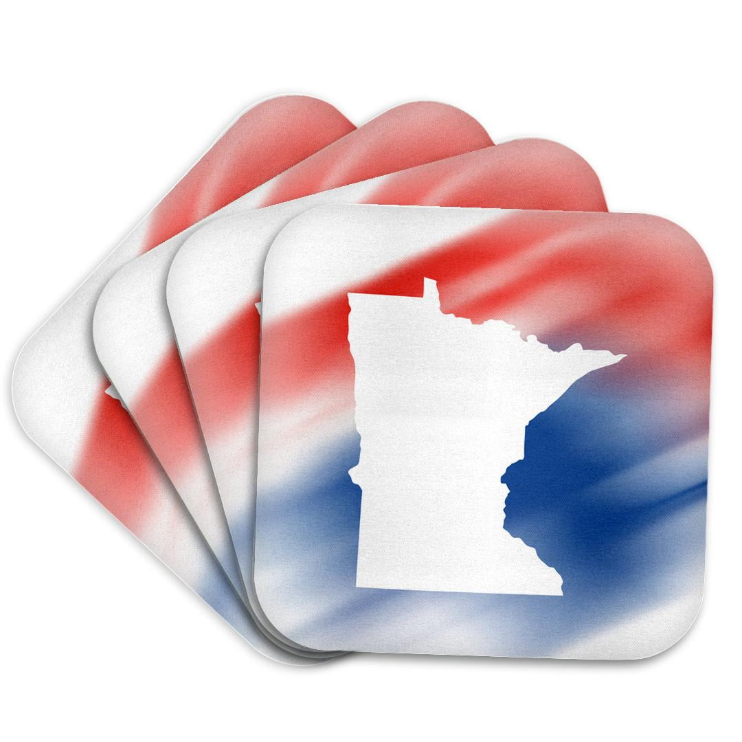 3drose, Minnesota State in White on a Red, White, and Blue Background ...