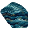 3drose, Modern Blue and Aqua Green Ocean Waves, Set of 8 Coasters ...