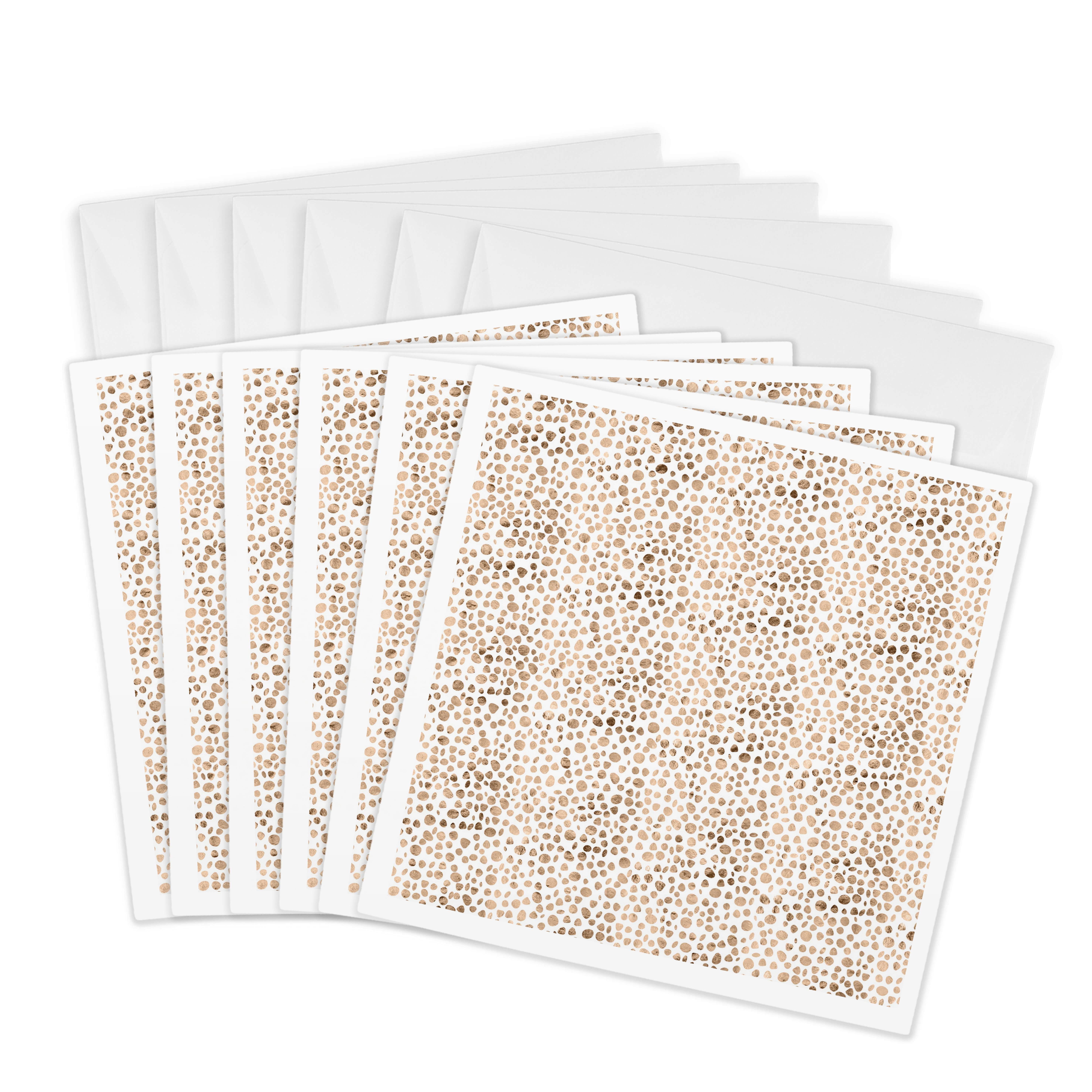 3drose, Modern Faux Gold Pebble Dots Pattern, 6 Greeting Cards with ...