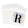 3drose, Modern Image of Blue Watercolor Image of Gold Splatter Monogram ...