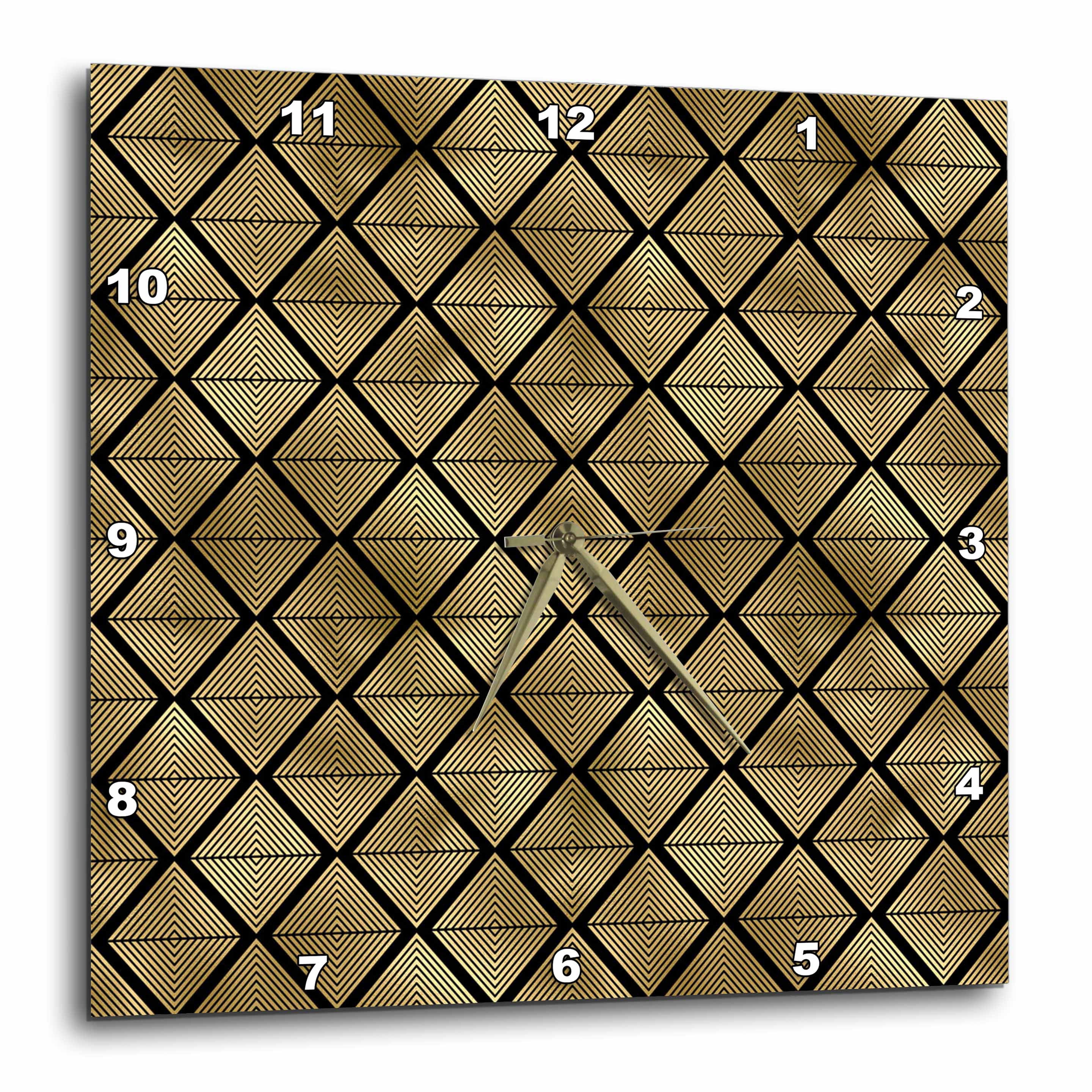 3drose, Modern Image of Gold and Black Diamond Shapes Design, 15x15 ...