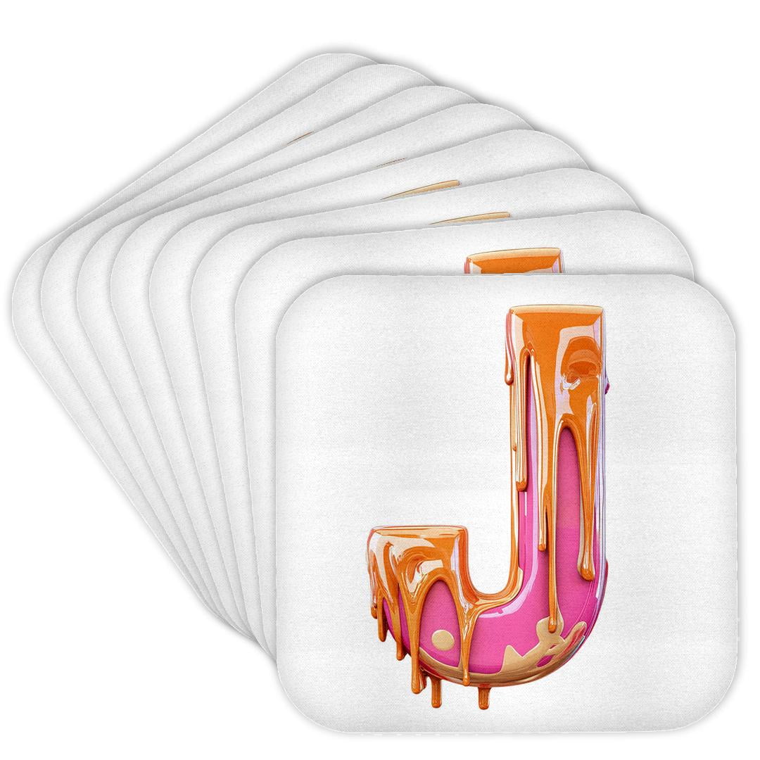 3drose, Modern Pink and Orange Image of Dripping Paint Monogram Initial ...