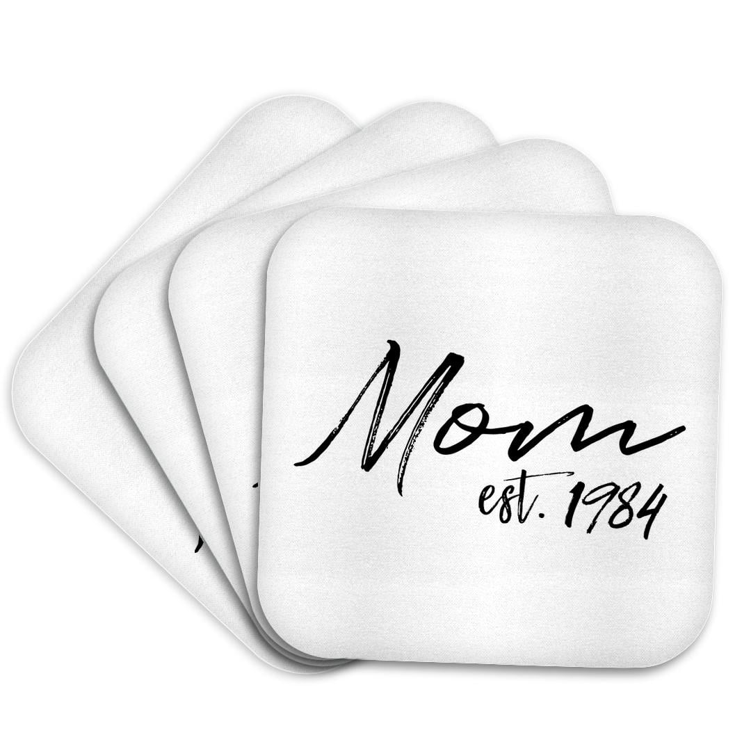 3drose, Mom Established 1984. Black Felt Pen Lettering on White ...