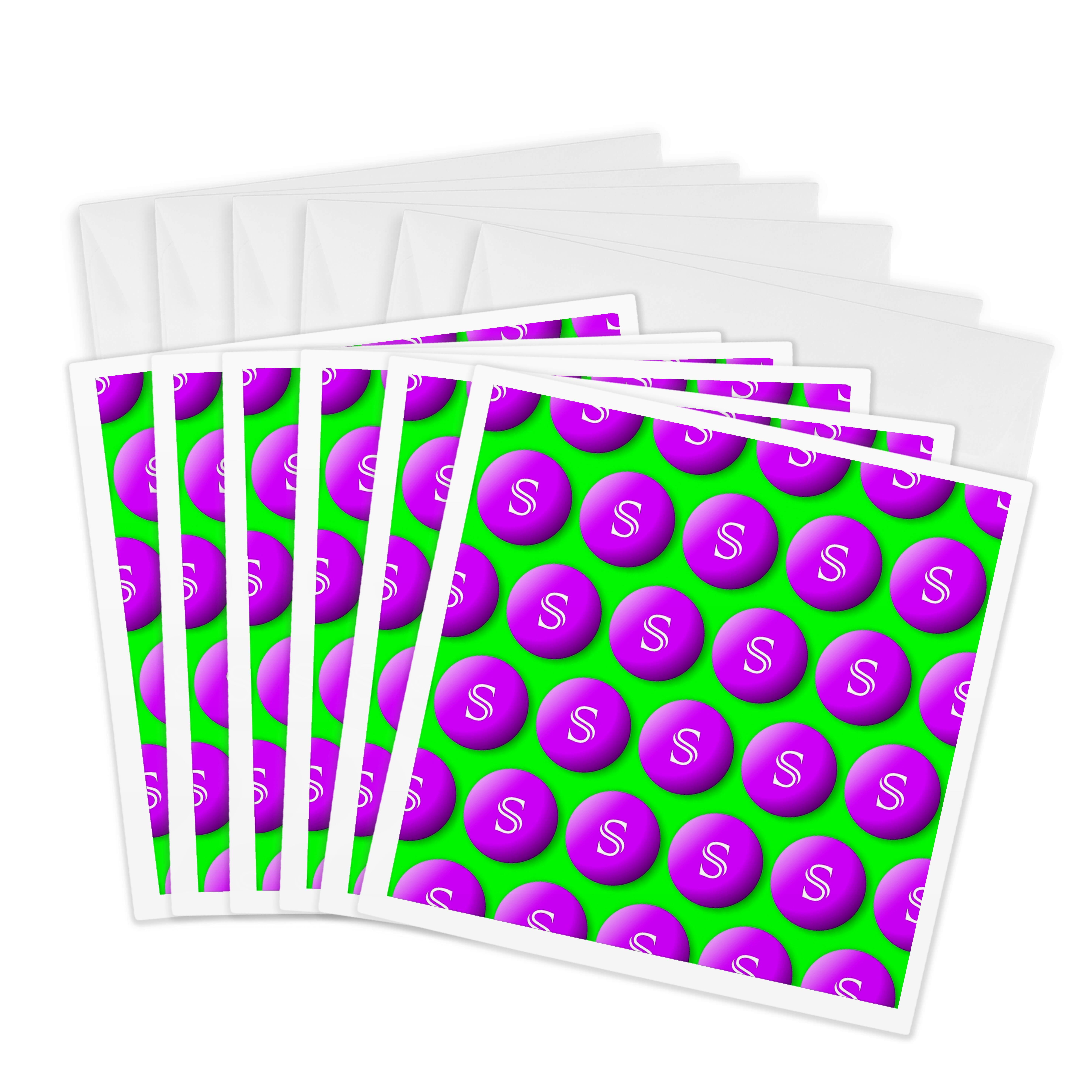 3drose, Monogram Initial S in Purple Buttons over Green Background, 6 ...