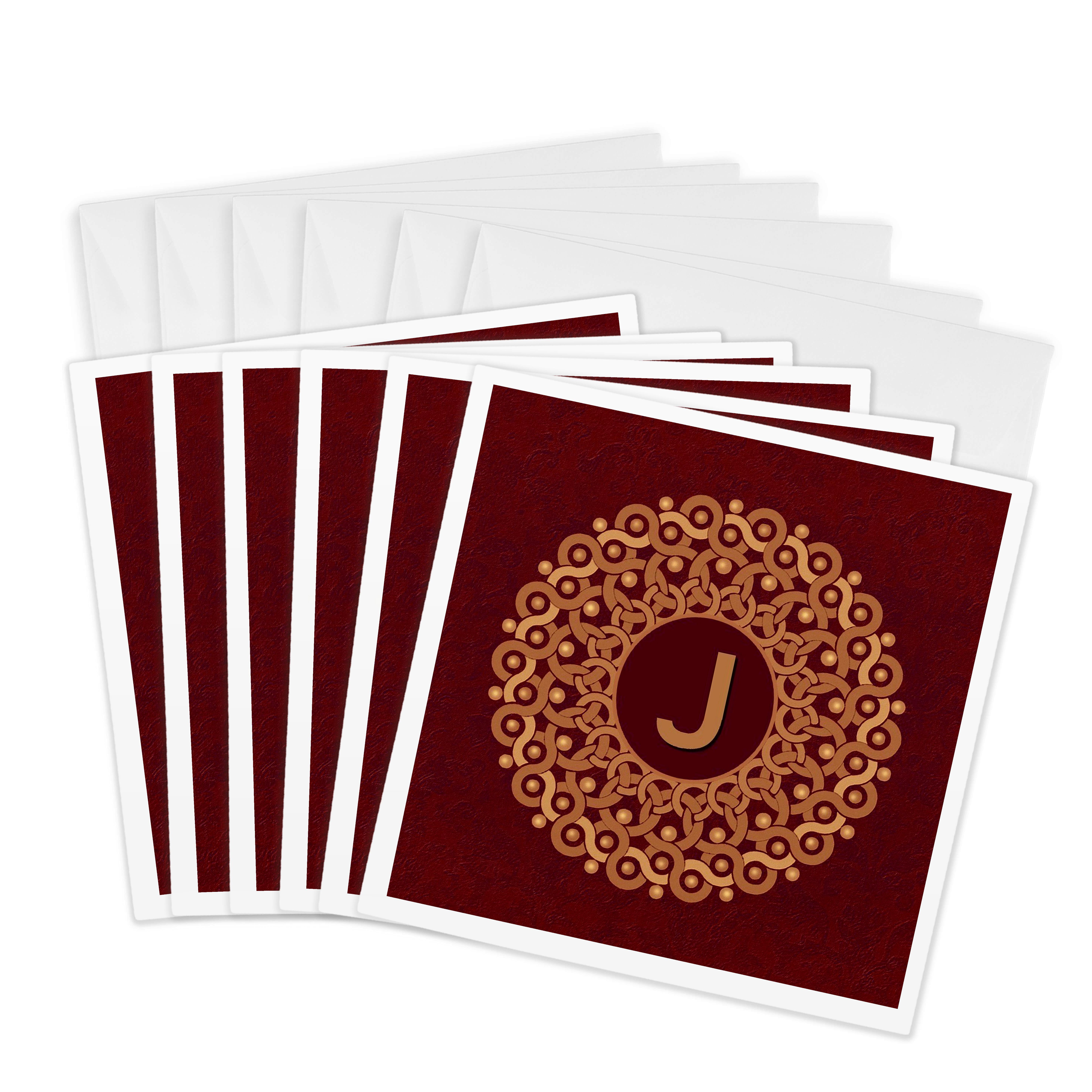 3drose, Monogram J Tan and Coffee Mandala on Rich Chocolate Muted ...