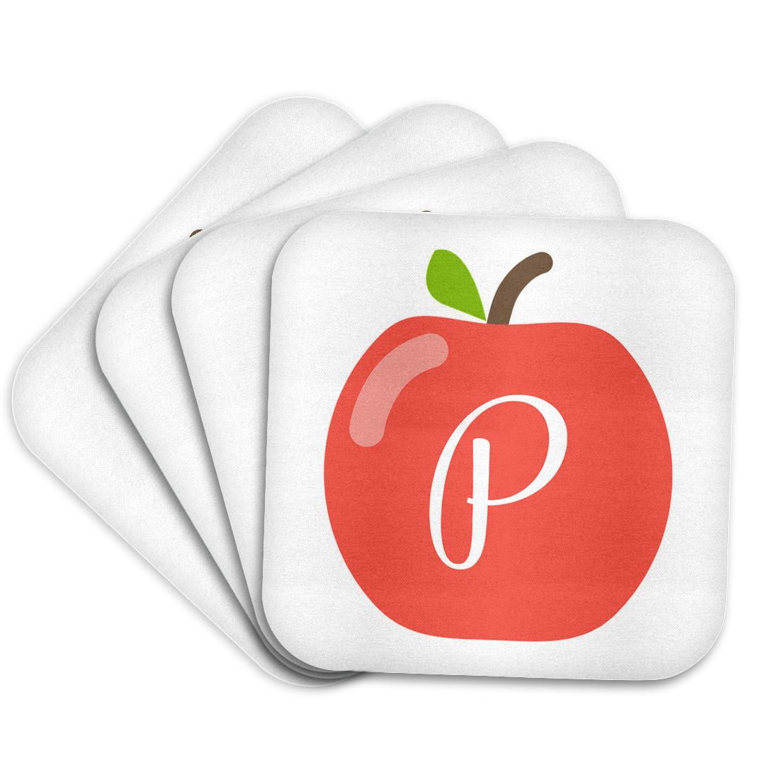 3drose, Monogram Letter P Inside a Red Apple on a White Background ...