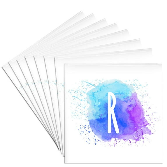 3drose, Monogram Letter R Inside a Teal, Blue, and Purple Paint Splash ...