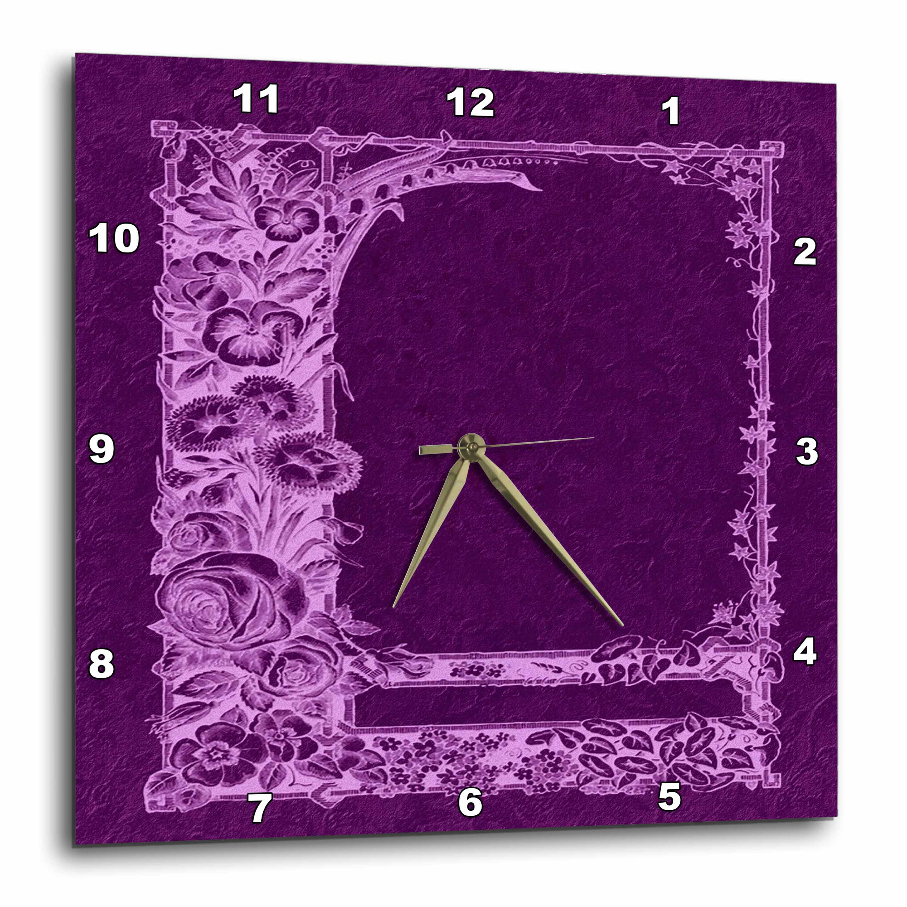 3drose, Monotone Floral Trellis Design in Negative on a Purple Damask ...