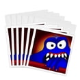 3drose, Monsters Monster Face 18 on Gradient, 6 Greeting Cards with ...