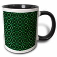 3drose, Moroccan Tile Pattern Jade Green on Black, 15oz Two-tone Black ...