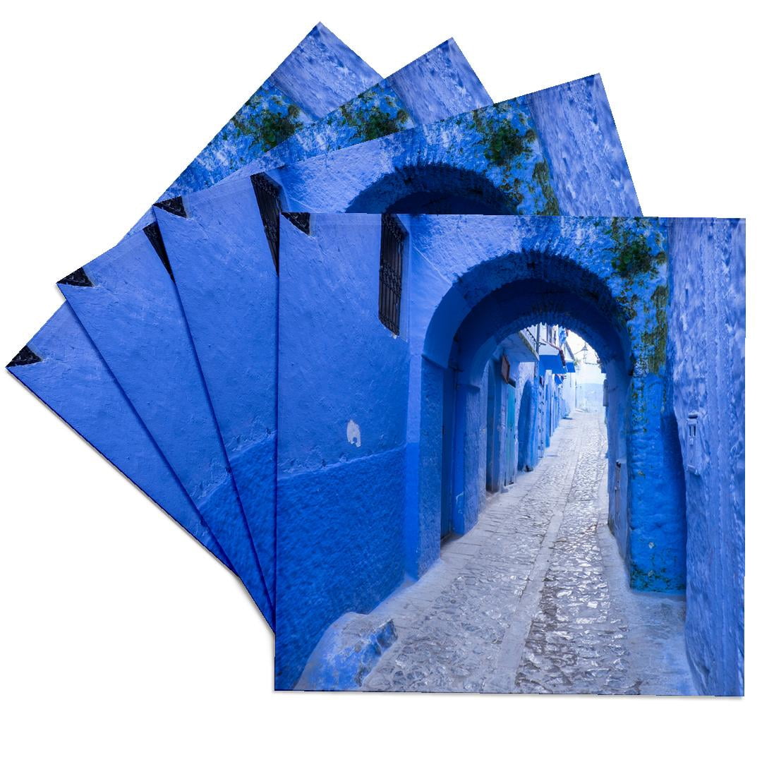 3drose, Morocco. a Blue Alley in the Hill Town of Chefchaouen., Set of ...