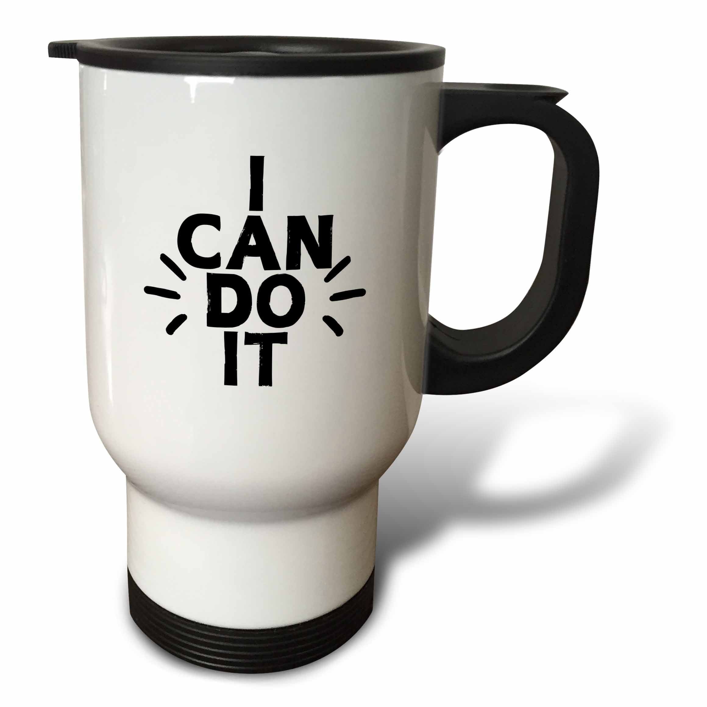 3drose, Motivational Quote of I Can Do It, 14oz Stainless Steel Travel Mug - Walmart.com