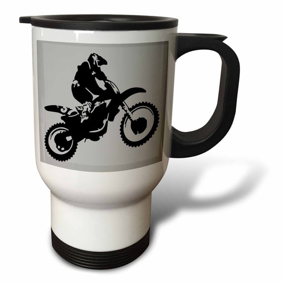 3drose, Motor X Dirt Bike Monotone Vector Art Black Design, 14oz ...