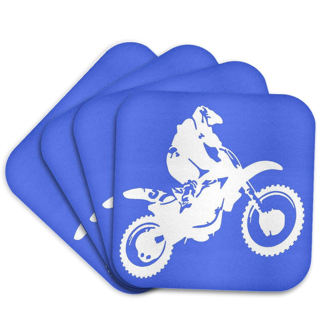 3drose, Motor X Dirt Bike Monotone Vector Art White Design, Set of 4 ...