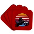 3drose, Motor X Silhouette Dirt Bike Agaınst Retro Sunset, Set of 4 ...