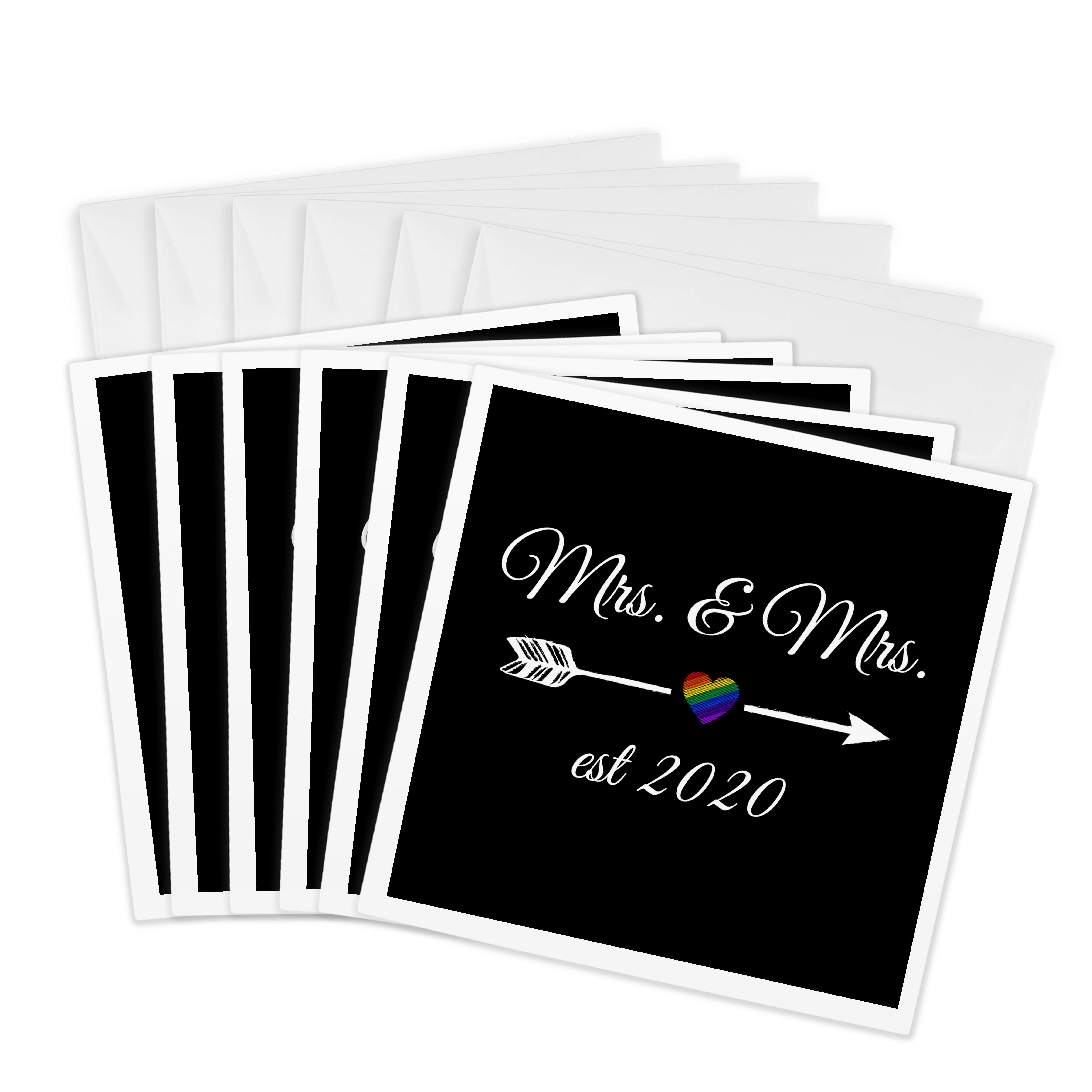 3drose, Mrs. and Mrs. with Rainbow Heart in Arrow Est 2020 on Black ...