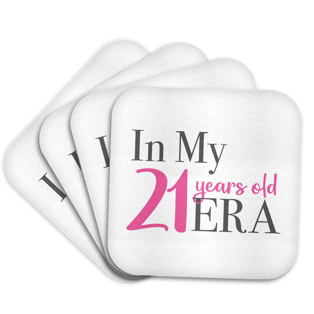 3drose, My Birthday Era 21 Years Old, Set of 4 Coasters - Cork ...